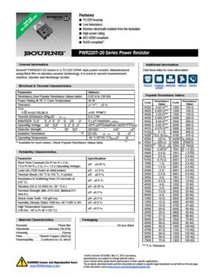 BOURNS PWR220T-20-56R0F Through Hole Resistor for sale