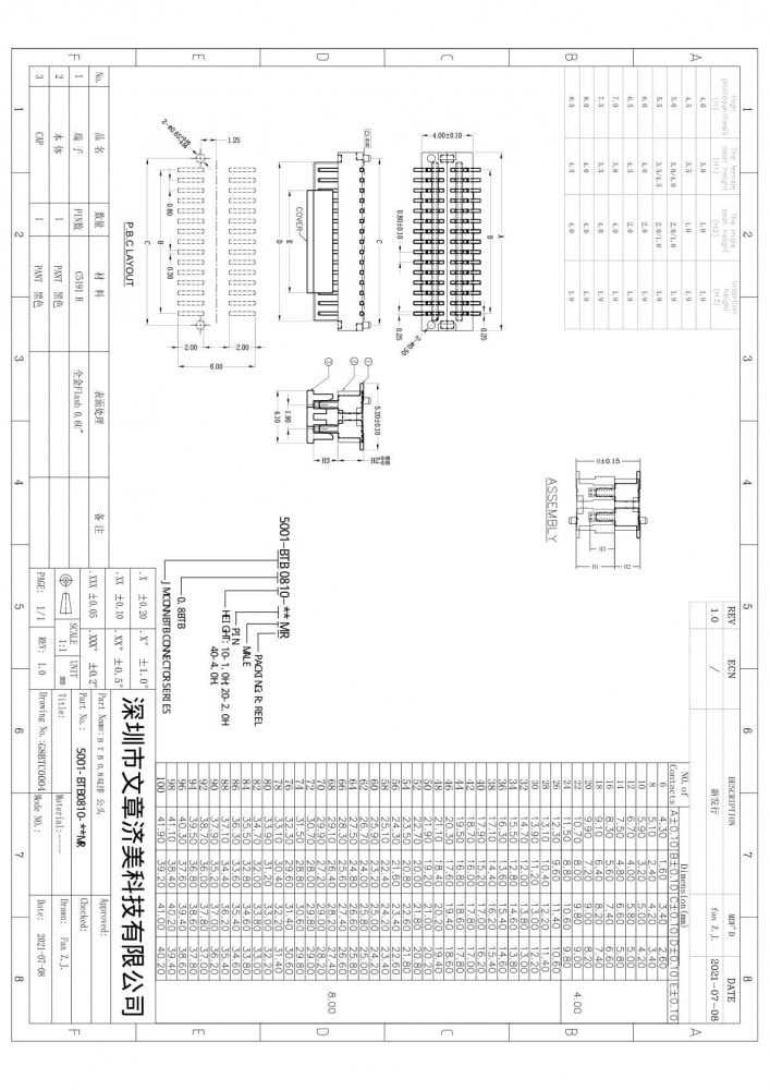 JMEconn 5001-BTB0830-30FR-00 technical drawing page 1