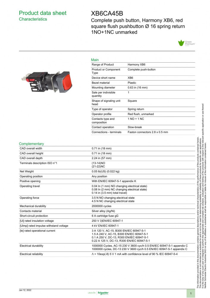XB6CA45B document page 1