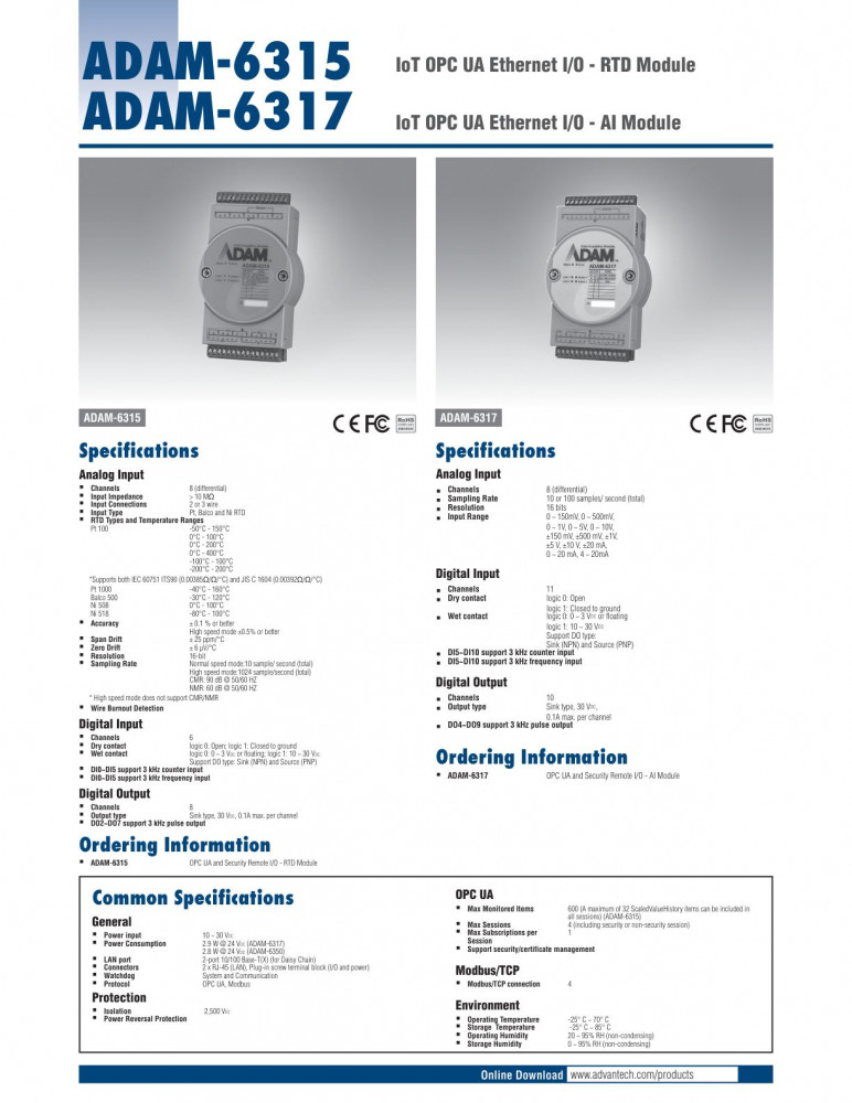ADAM-6315 series document page 10