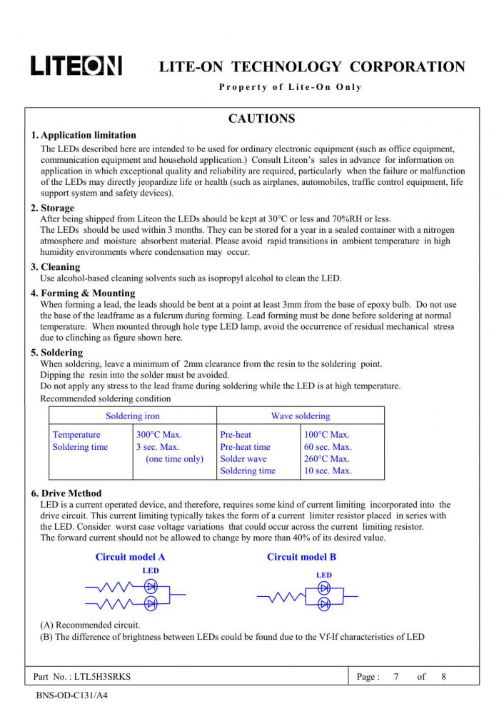 LTL5H3SRKS datasheet page 7
