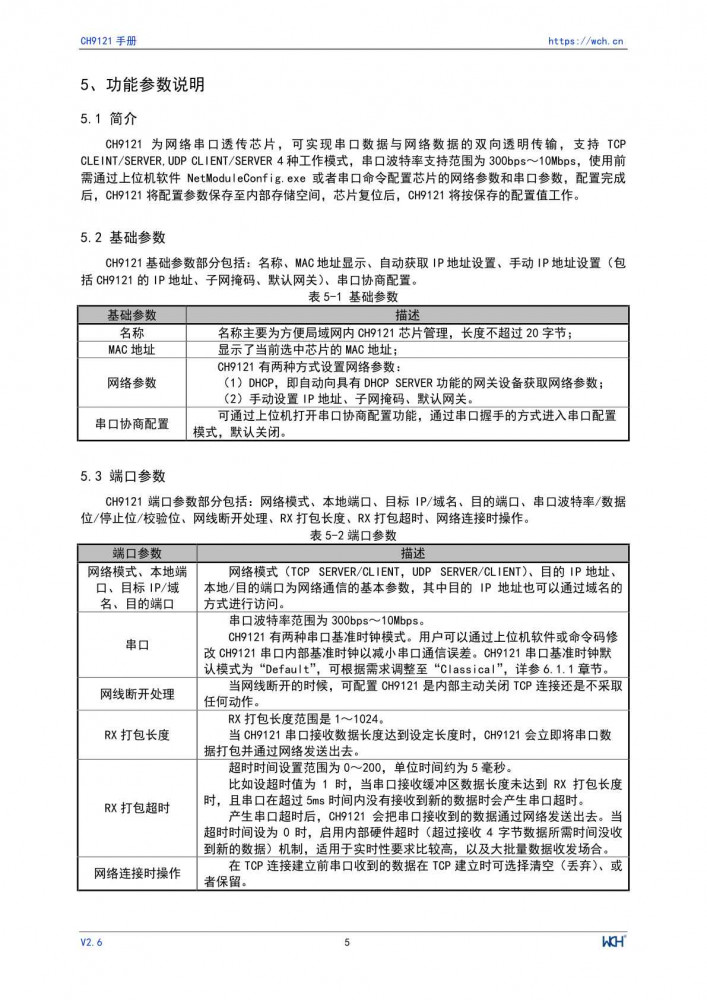 CH9121A datasheet page 5