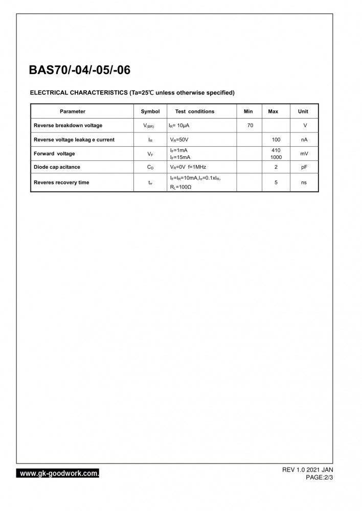 GOODWORK BAS70-04 datasheet page 2