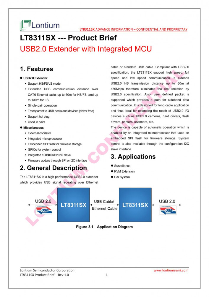 LT8311SX product document page 1