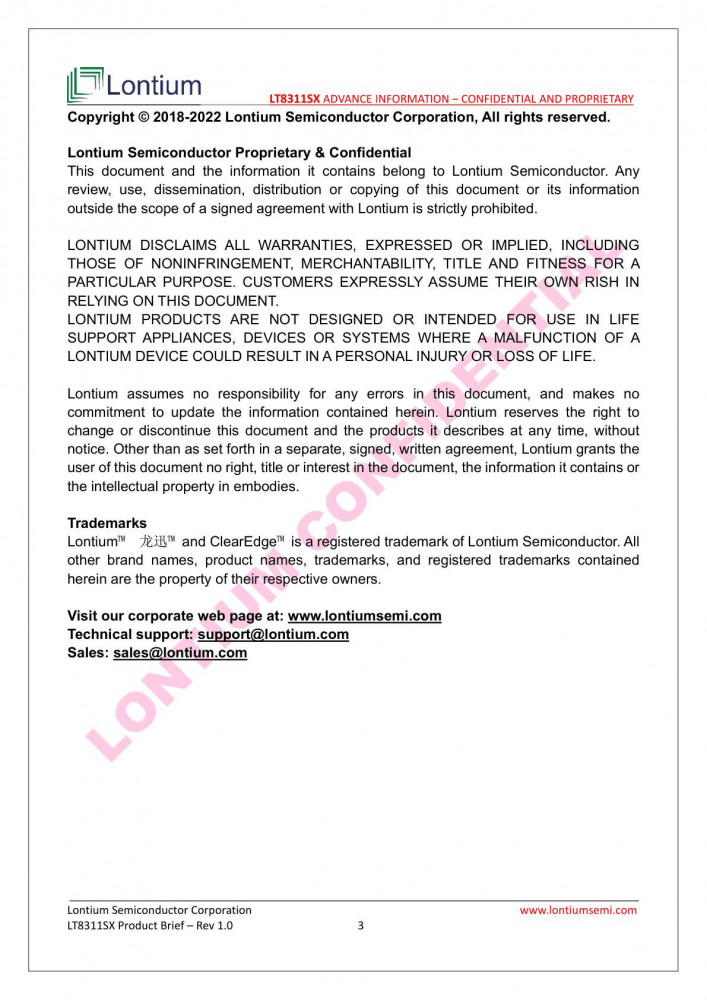 LT8311SX product document page 3