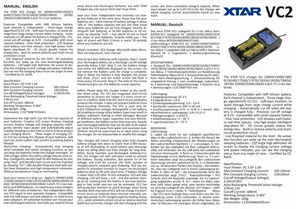 XTAR VC2 technical document page 1