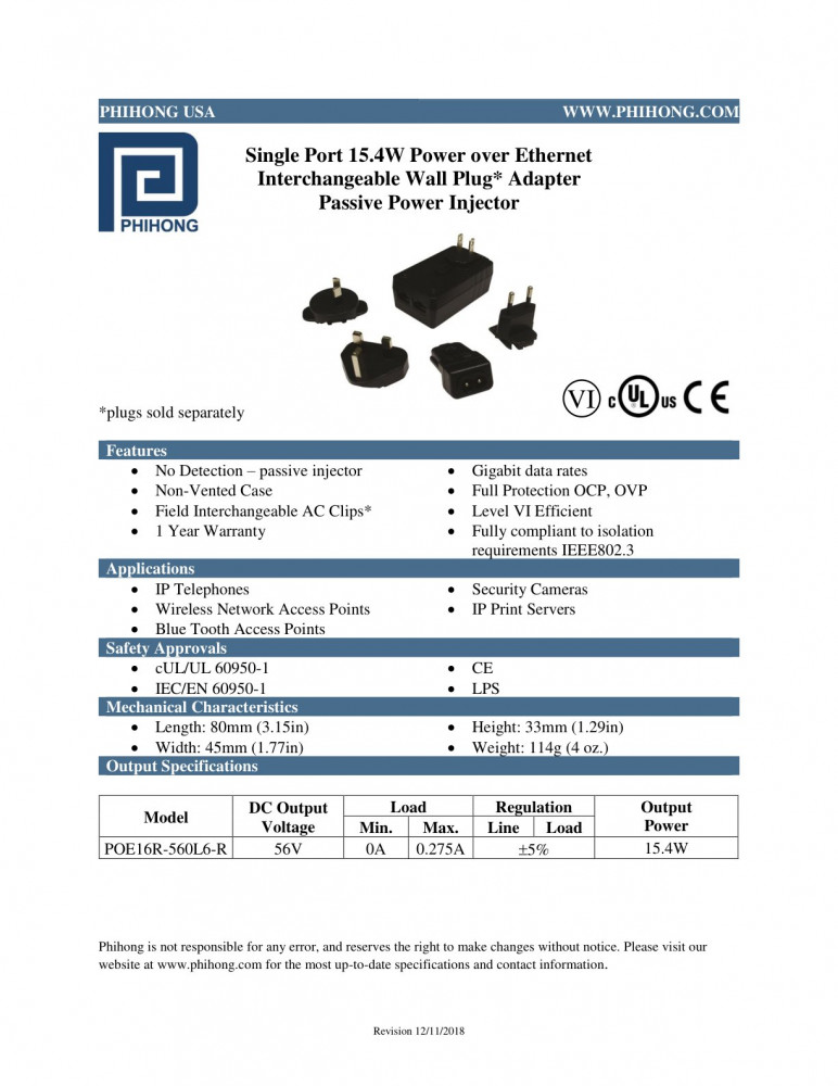 POE16R-560L6 technical document page 1