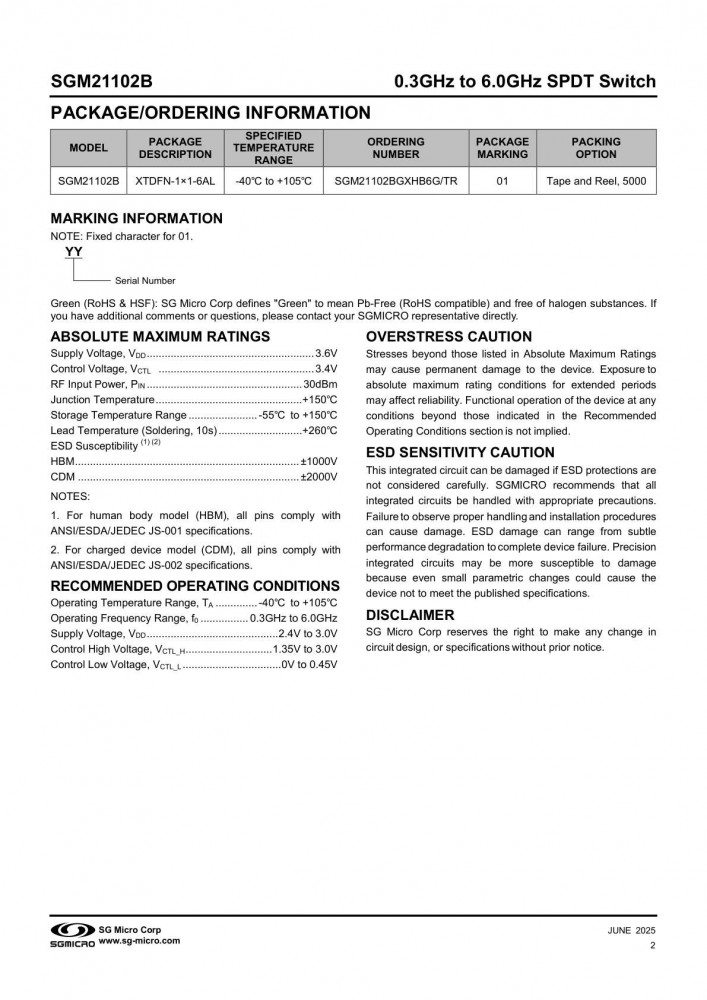 SGM21102B datasheet page 2