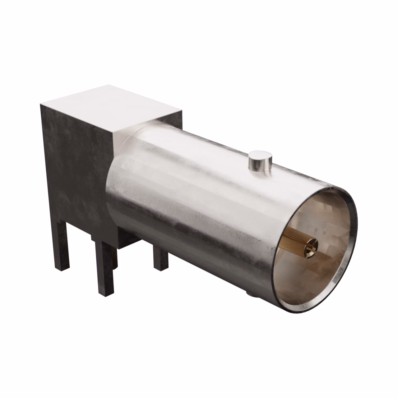 Mini-BNC Jack, Right-Angle, PCB Receptacle, Through Hole, Brass Body, Nickel (Ni) Plated, Tray, 75 Ohms for sale