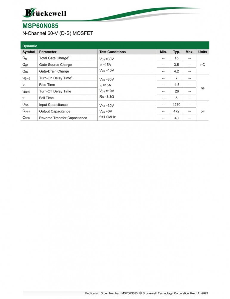 MSP60N085 datasheet page 3