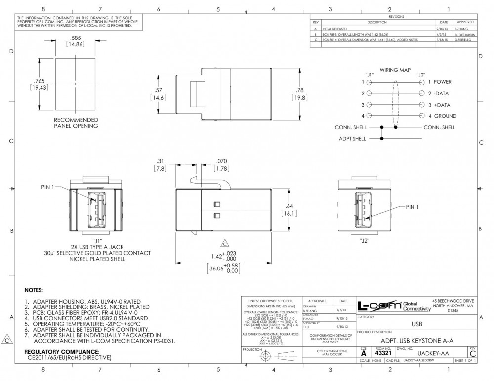 L-com UADKEY-AA technical document preview