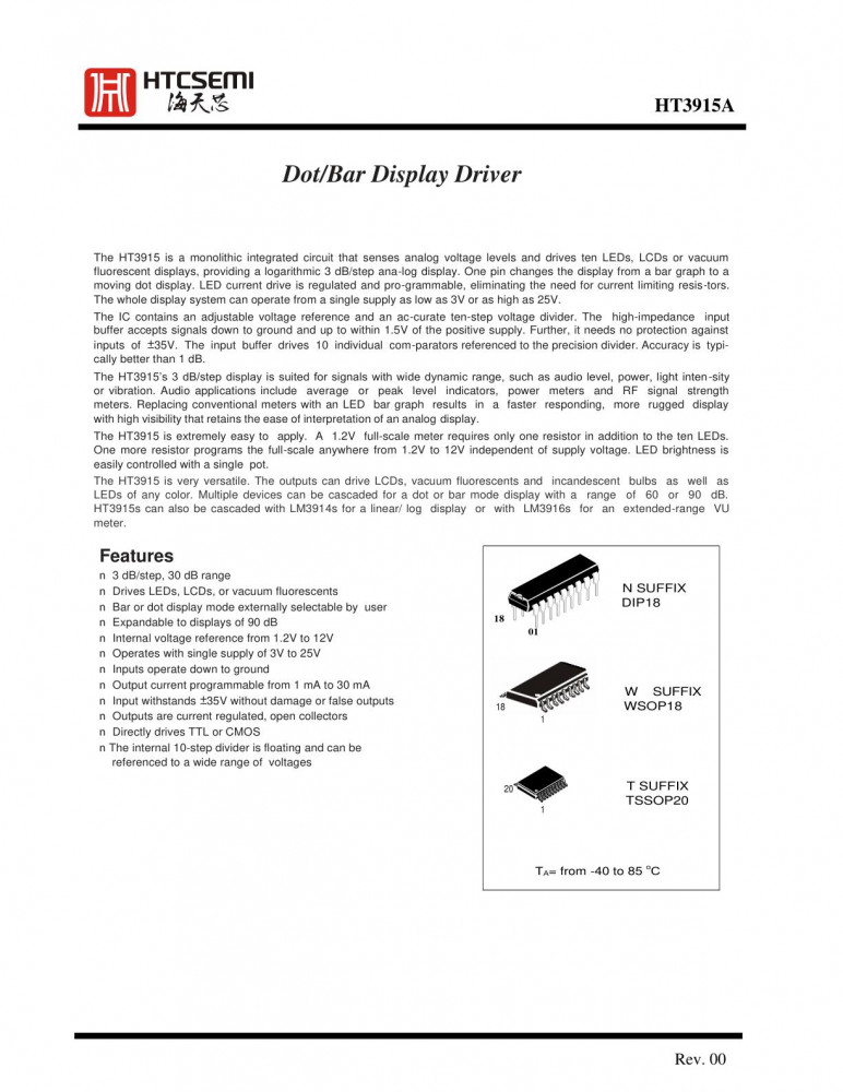 HT3915ANZ datasheet page 1