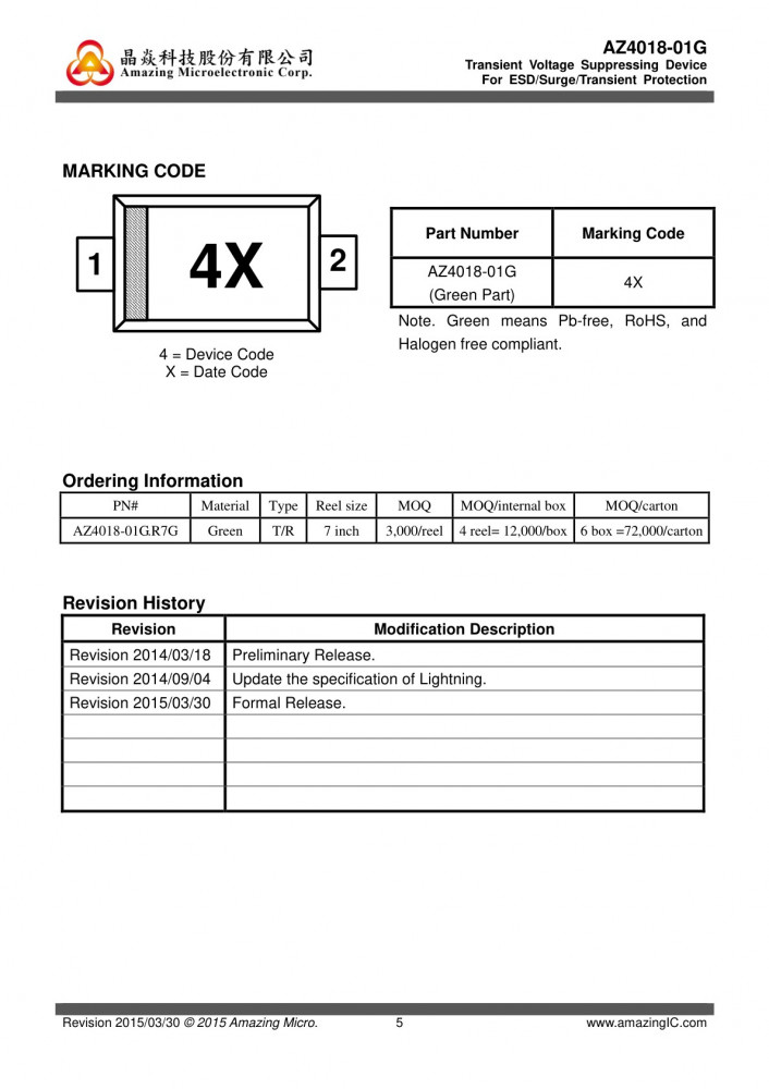 AZ4018-01G datasheet page 5
