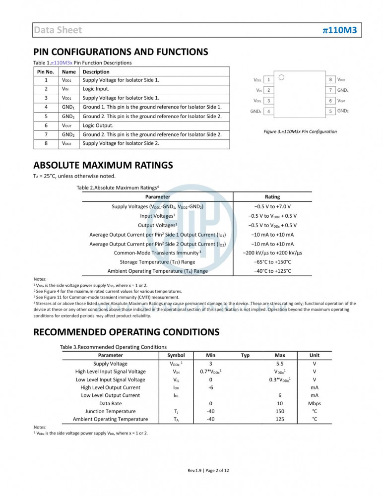 π110M30 datasheet page 2