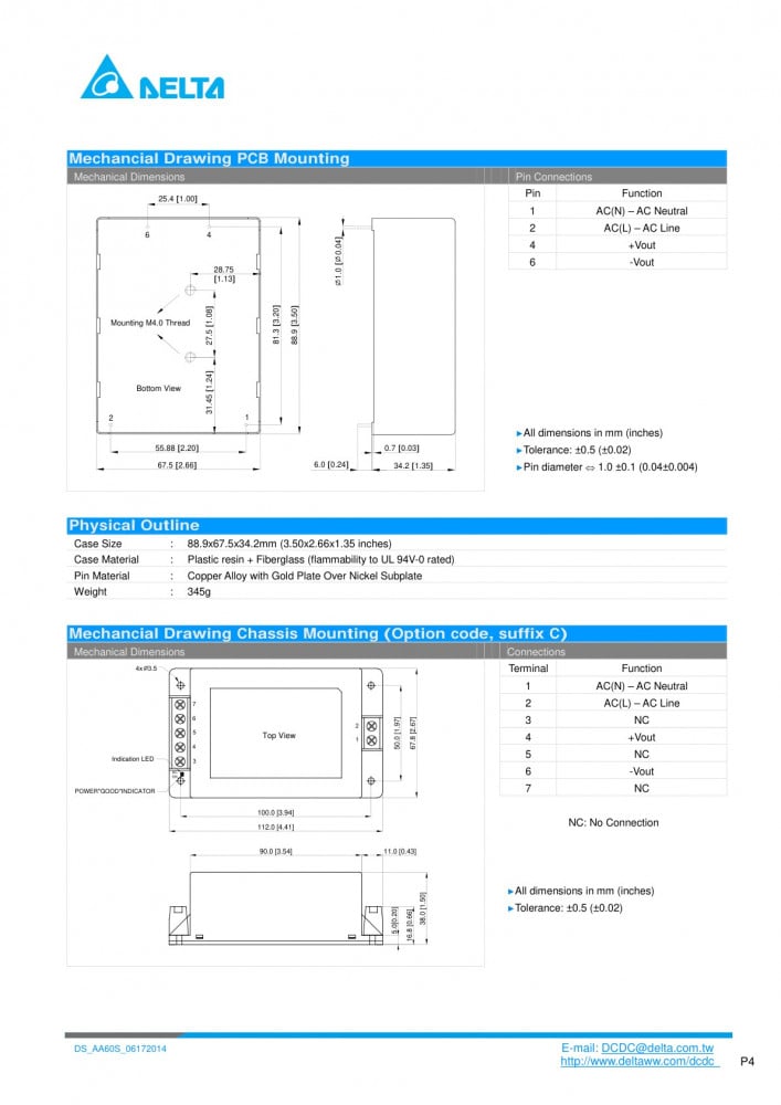 DELTA AA60S2400A datasheet page 4