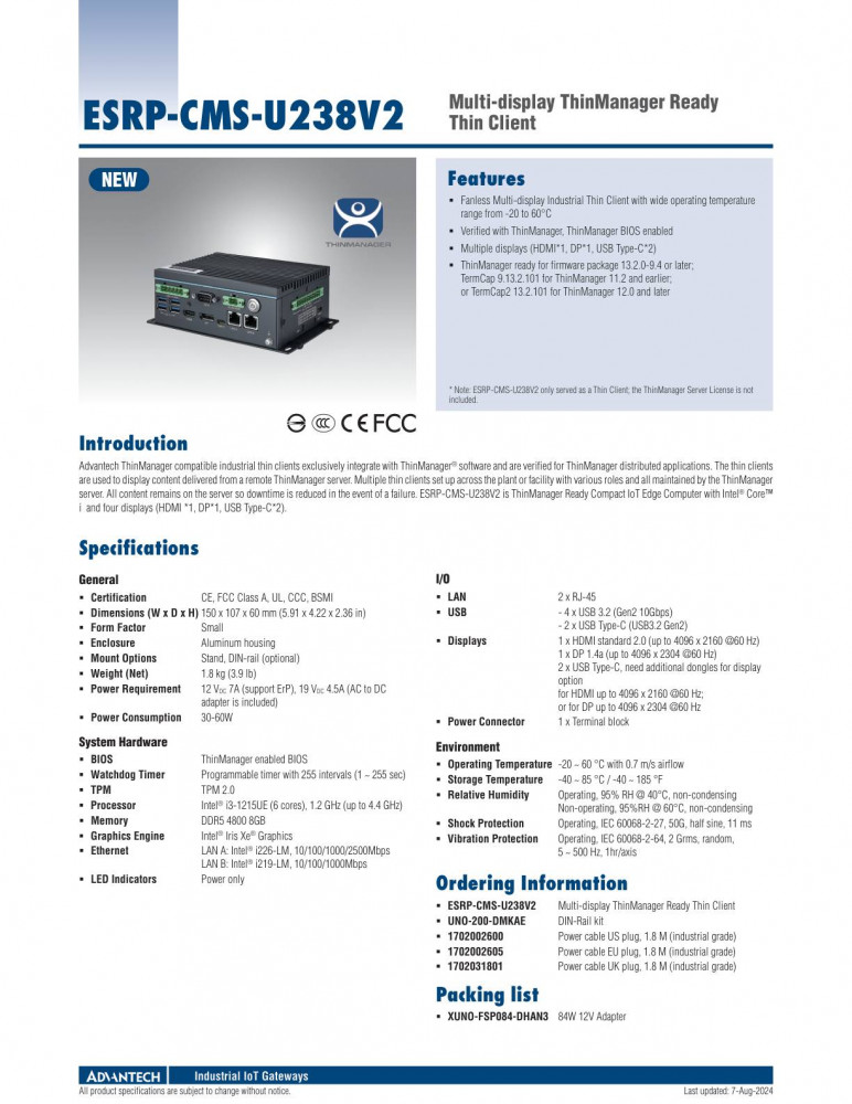 ESRP-CMS-U238V2 technical document page 1