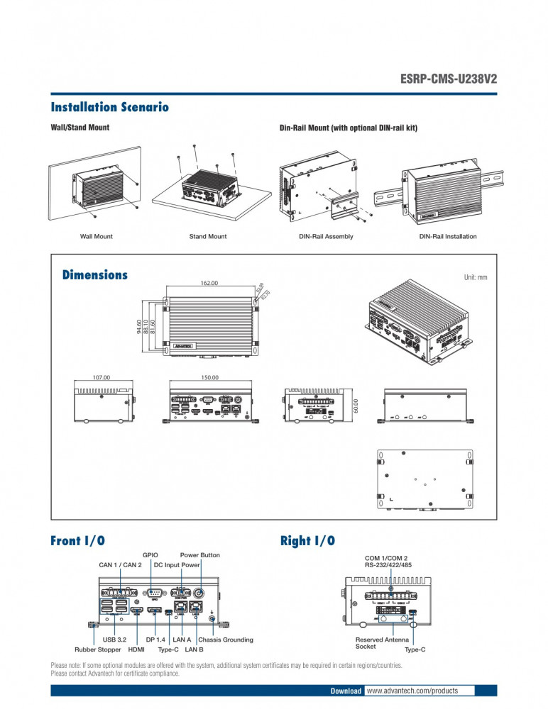 ESRP-CMS-U238V2 technical document page 2