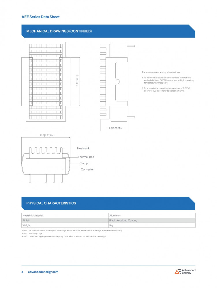 Artesyn AEE series datasheet page 4