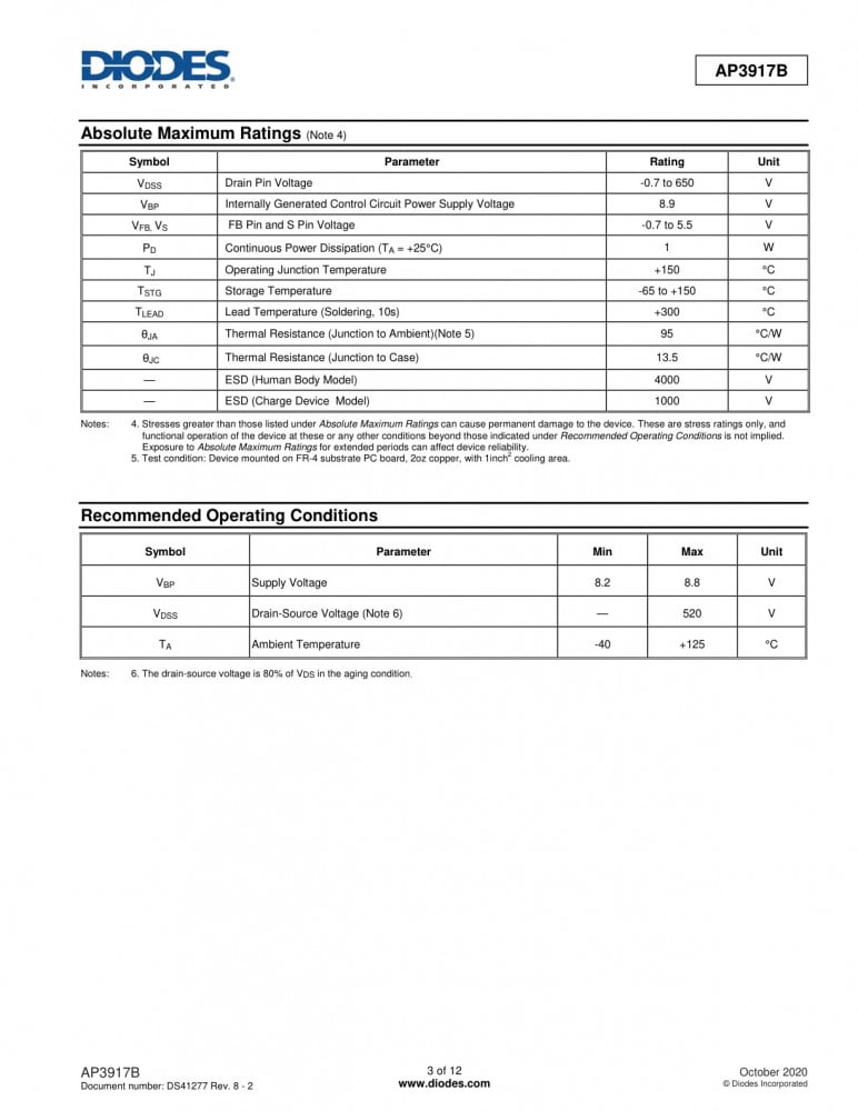 AP3917B technical document page 3