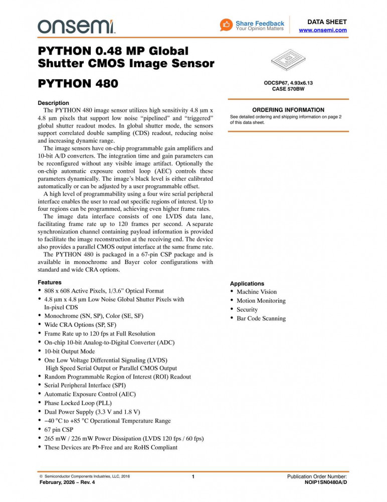 PYTHON 480 datasheet page 1