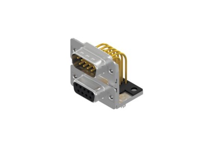 D-SUB Dual Port • Dual port 9-pos. / 9-pos. • Dual port plug upper / Socket bottom • Solder pin angled .625