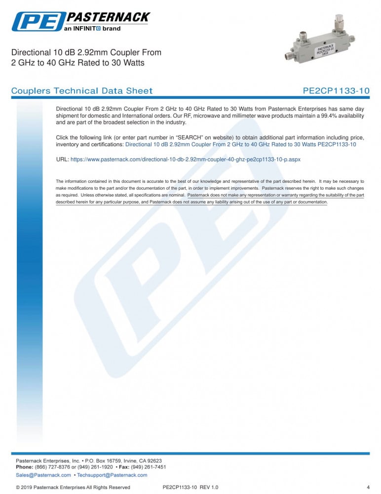 PE2CP1133-10 technical document page 4