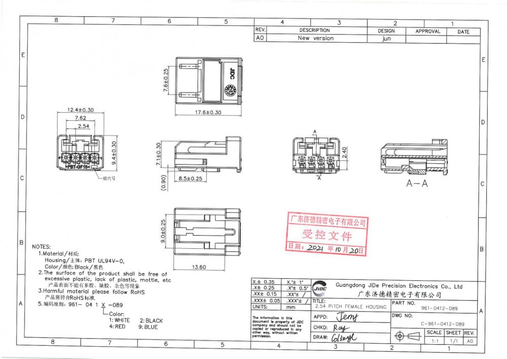 JIDC 961-0412-089 product drawing