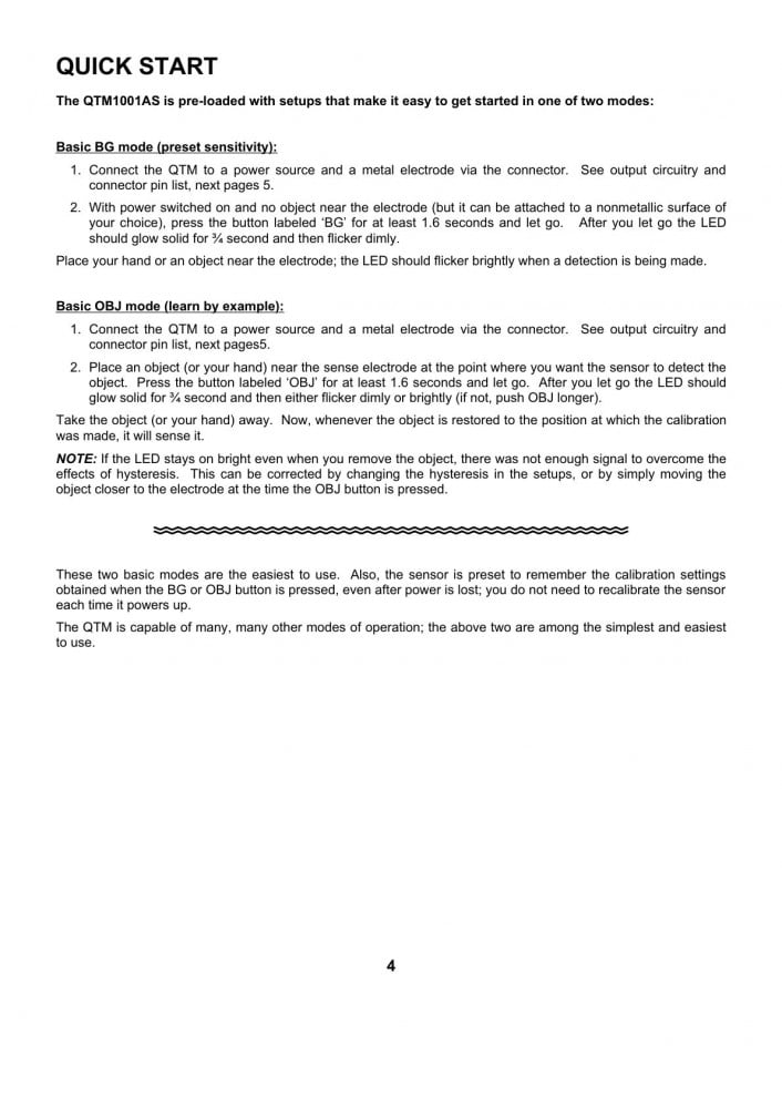 QTM1001AS technical document page 4