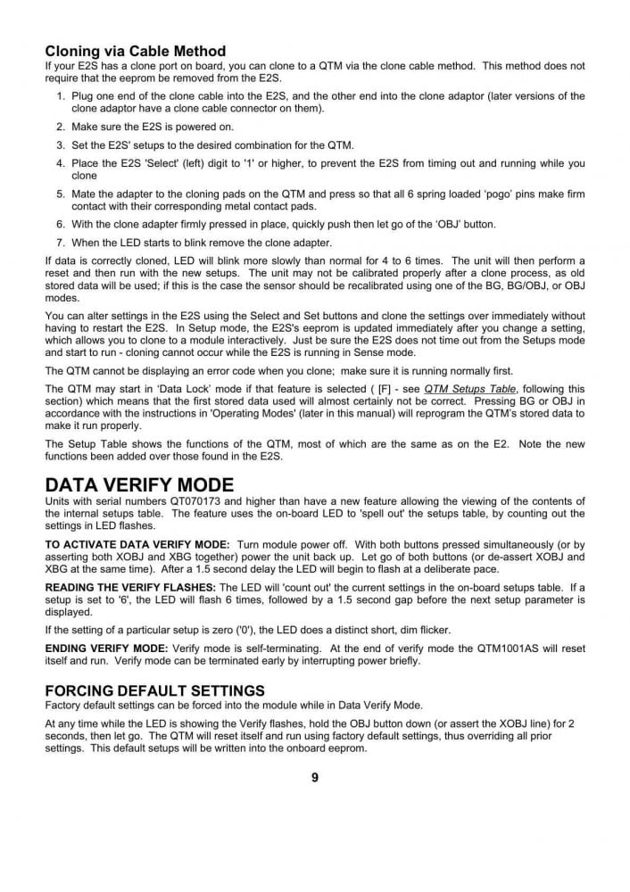 QTM1001AS technical document page 9