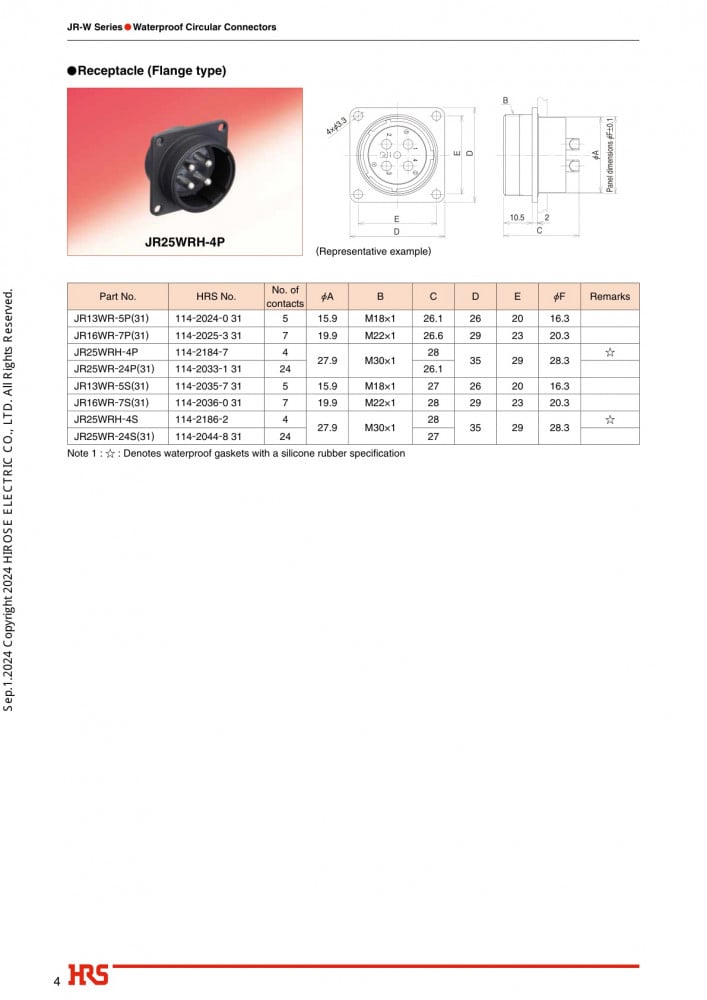 HRS JR-W datasheet page 4