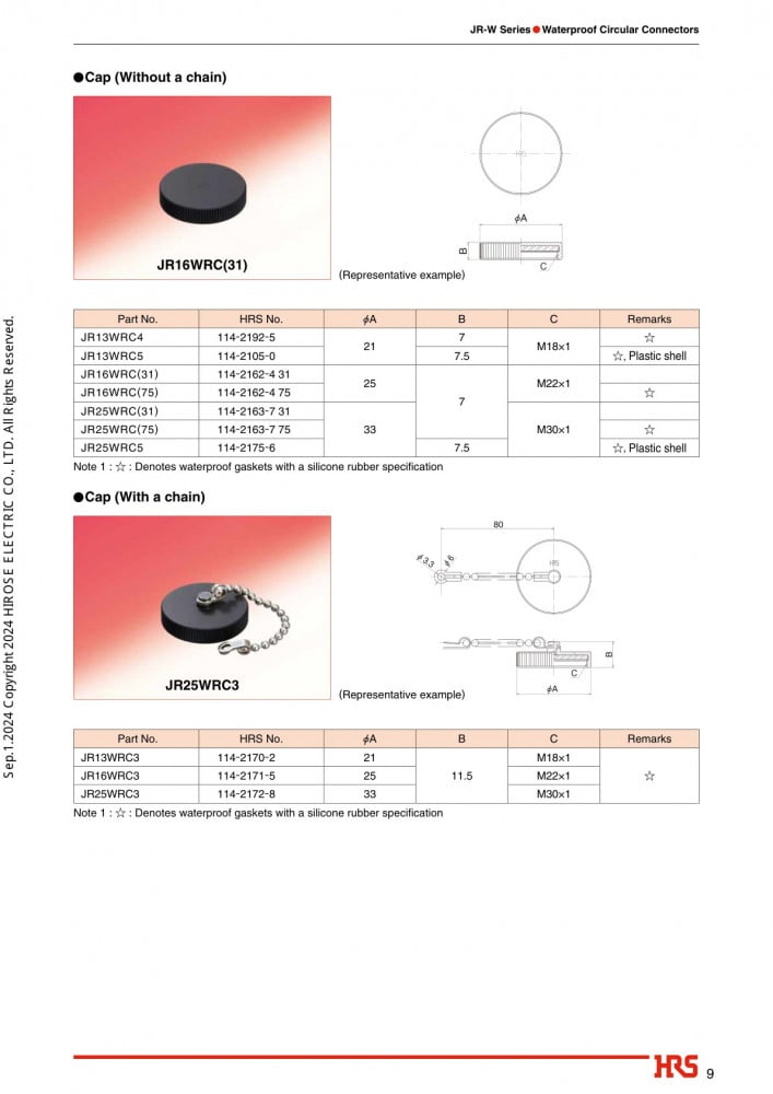 HRS JR-W datasheet page 9