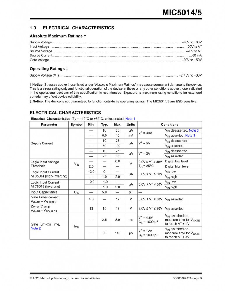 MIC5014 datasheet page 3