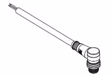 Mini-Change Single-Ended Cordset, 5 Poles, Male (90°) to DeviceNet Thick (Trunk) Pigtail Cable, 18-15 AWG, 5.0m (15.40') Length