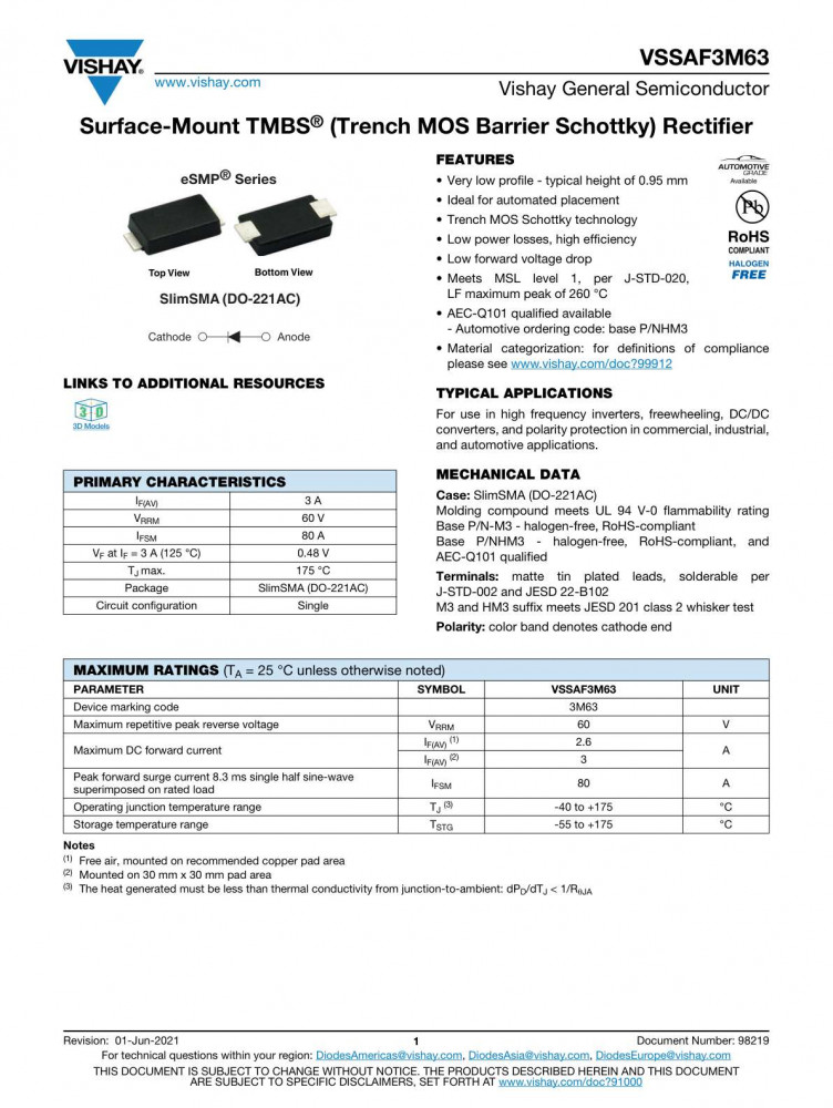 VSSAF3M63 datasheet page 1