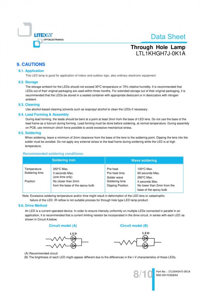 LTL1KHGH7J-0K1A datasheet page 9