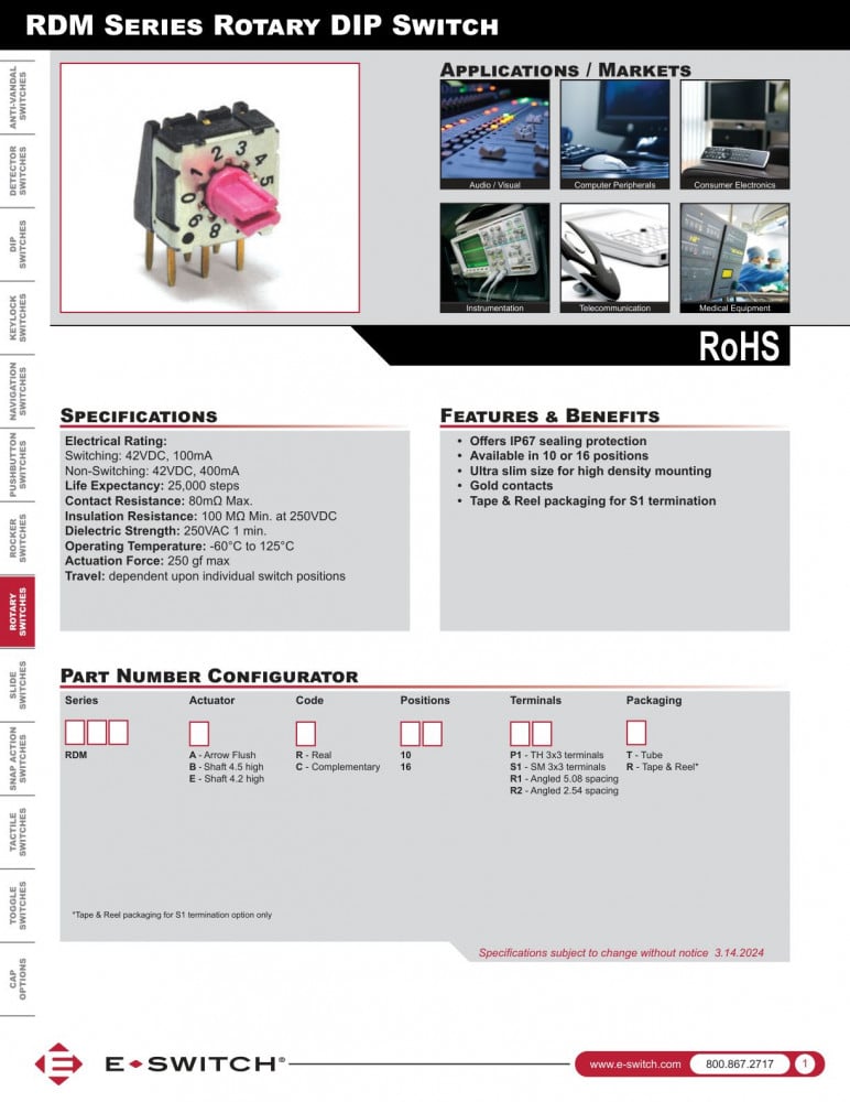RDMAR10S1R datasheet page 1