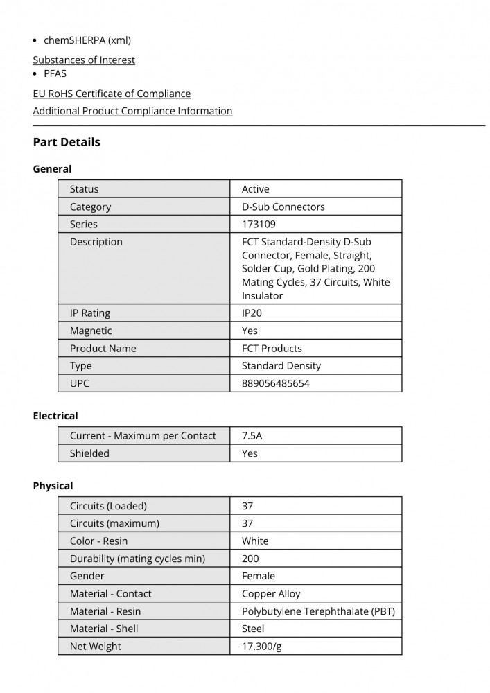 MOLEX 1731090083 product drawing, page 2