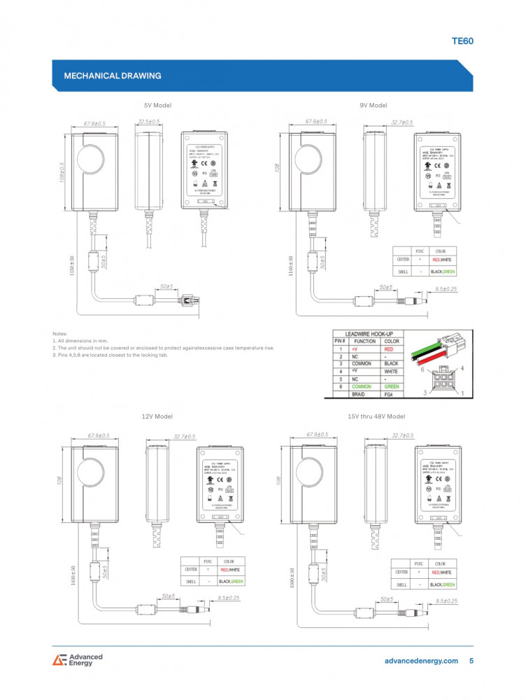 TE60 series technical document page 5