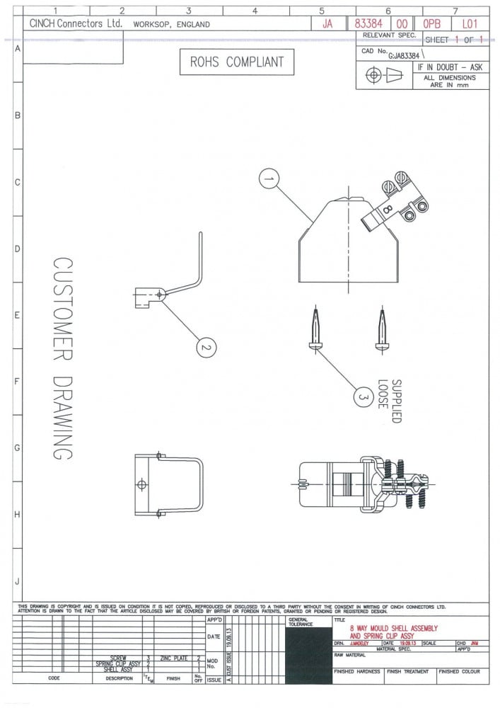 JA83384FK technical drawing preview