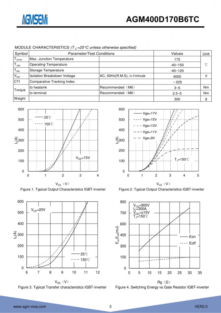 AGM400D170B6TC datasheet page 3