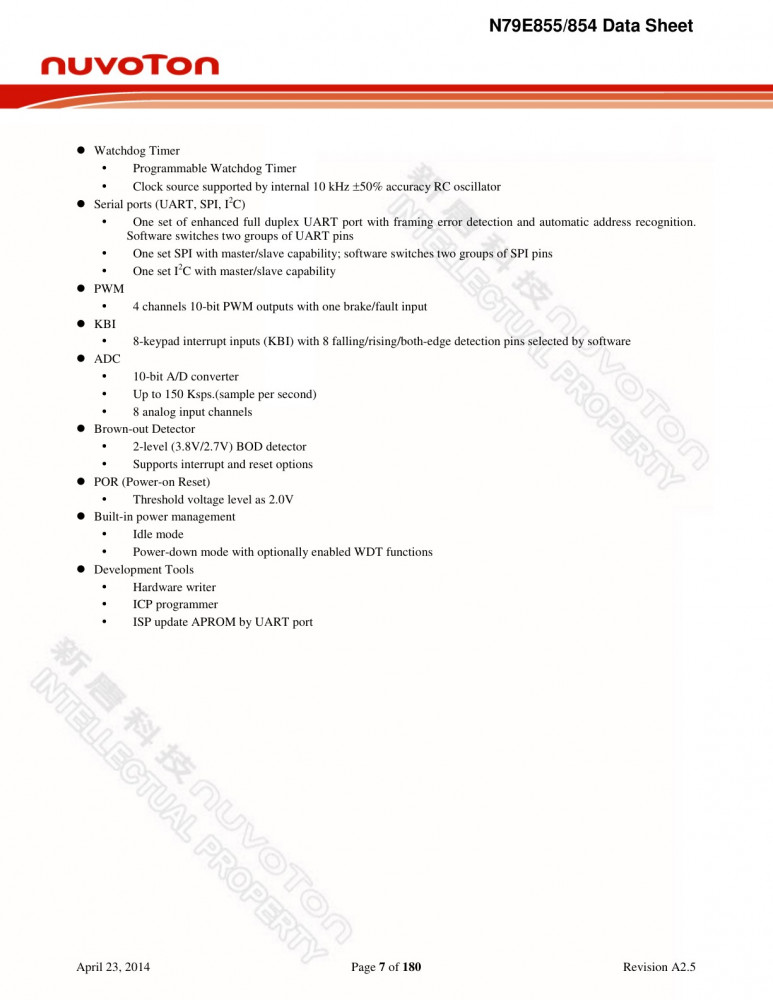 N79E854AWG datasheet page 7