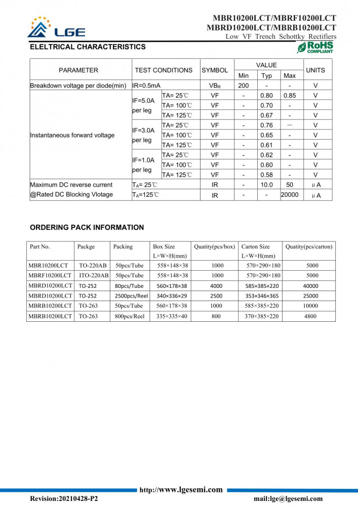 MBRF10200LCT datasheet page 2