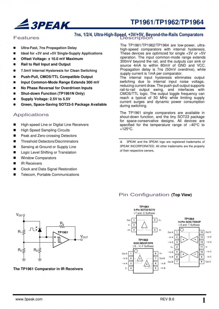 TP1961-TR datasheet page 1