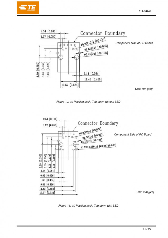 TE Connectivity technical document page 9