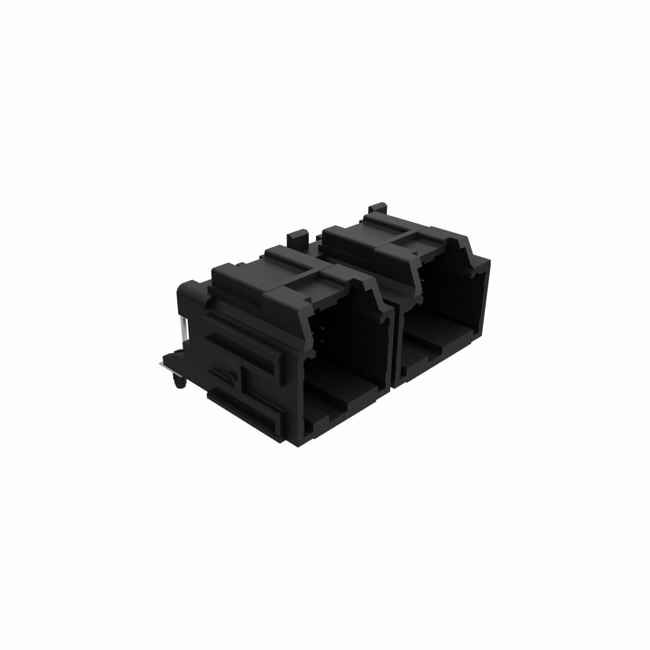 Stac64 2 Bay Right-Angle Headers, 28 Circuits, Bay A 16 Circuit Signal Header, Polarization A, Black; Bay B 12 Circuit Signal Header, Polarization A, Black; Tray for sale