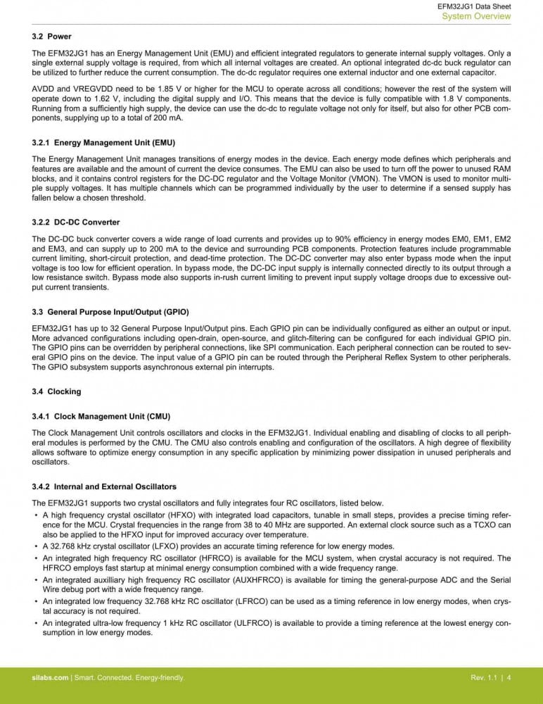 EFM32JG1 datasheet page 5