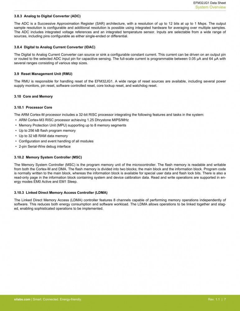 EFM32JG1 datasheet page 8