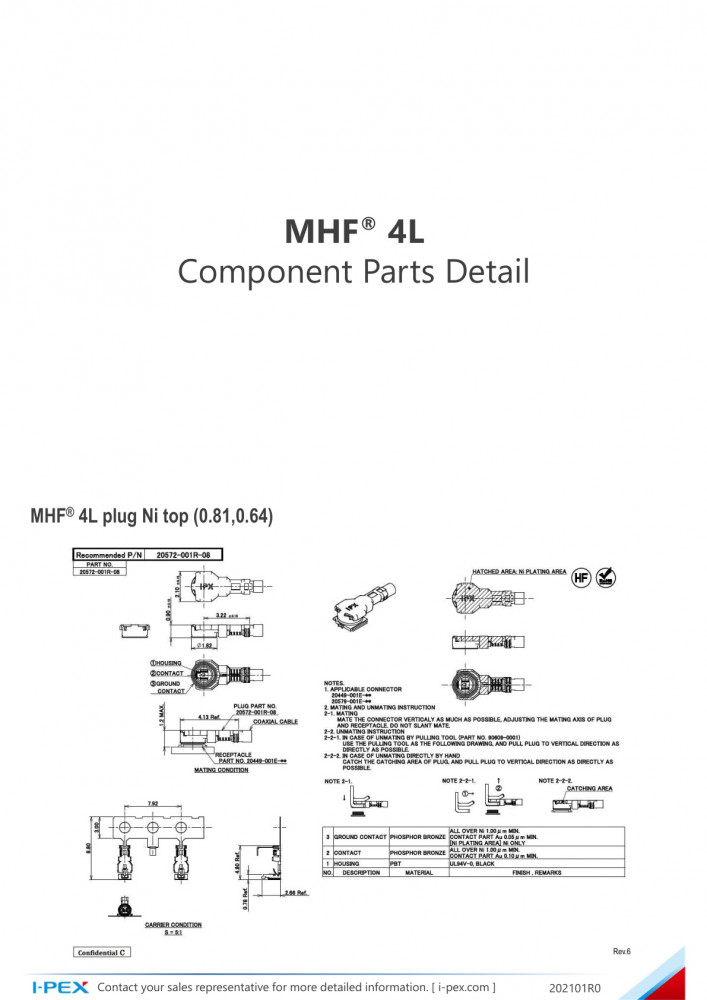 I-PEX 20579-001E technical document page 2