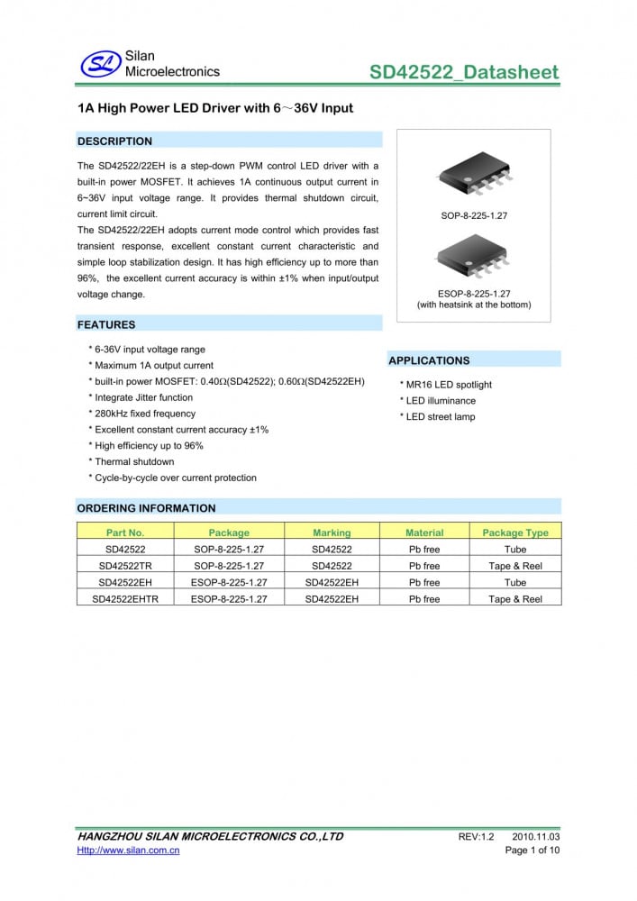 SD42522TR datasheet page 1