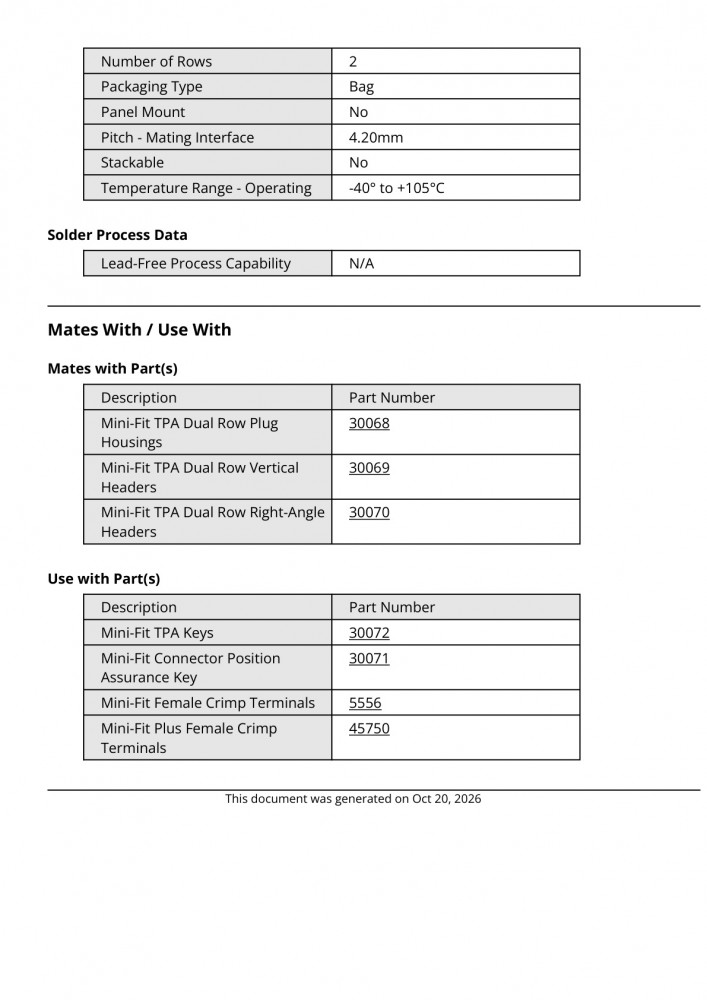 MOLEX Mini-Fit Plus HCS technical document page 3